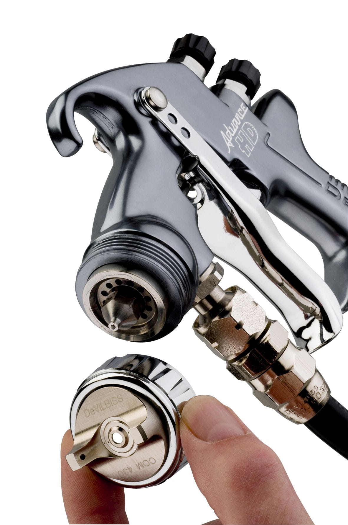 DeVilbiss Advance HD tank gun, HVLP/Trans-Tech, stainless steel nozzle ...